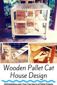 Wooden Pallet Cat House Design - Easy Pallet Ideas