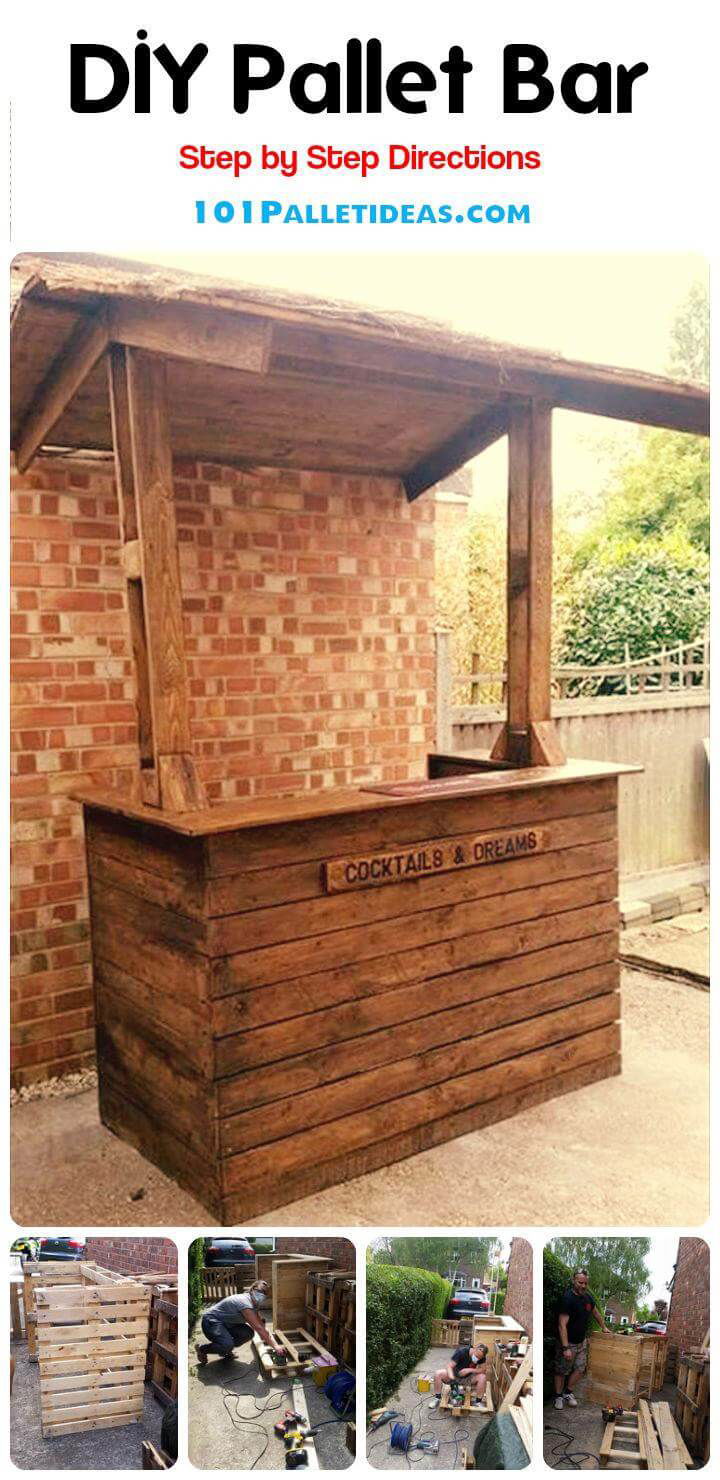 Easy DIY Pallet Wood Bar Project 100 Pallets Easy Pallet Ideas