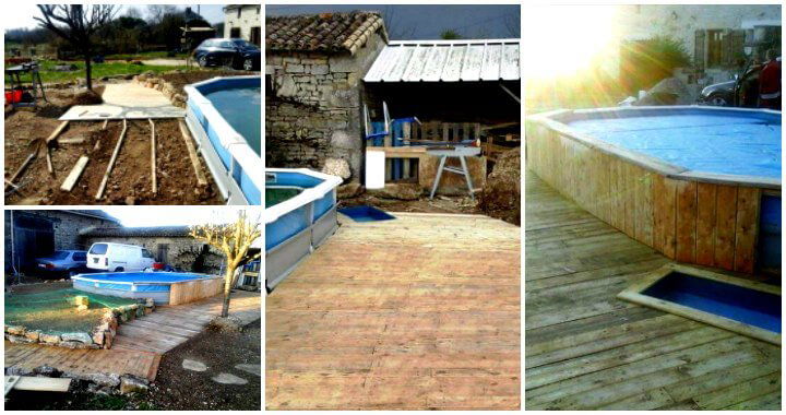 Pallets Around the Swimming Pool - Easy Pallet Ideas
