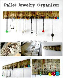 Pallet Jewelry Organizer / Key Rack - Easy Pallet Ideas